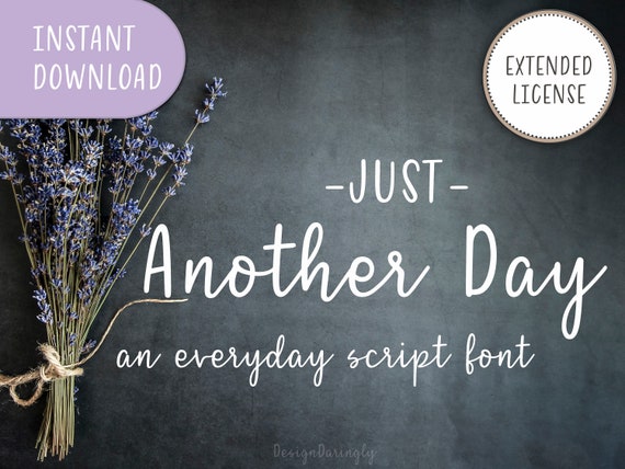 Another Day Script Font Cursive Font Hand Lettered Font - Etsy