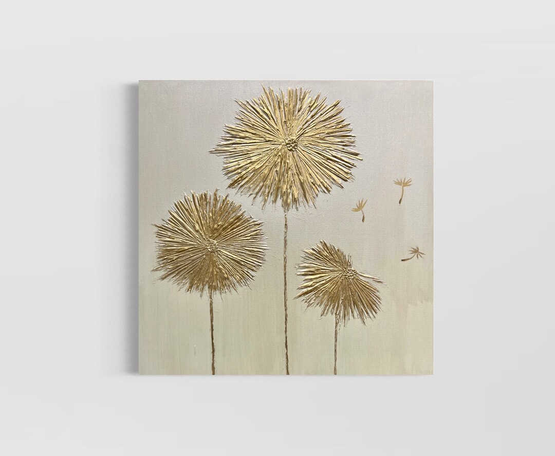 Dandelions / 3D Art / 3D Painting / Textures Painting / Handmade / Hand ...
