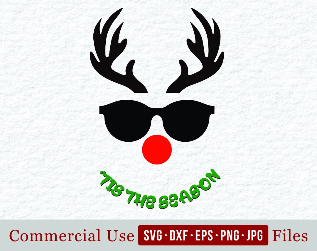 Reindeer Christmas SVG Rudolph Red Nosed Reindeer Svg Reindeer Face Svg ...