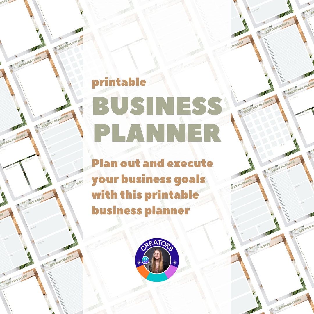 Downloadable Printable Business Planner Pack Canva Templates - Etsy