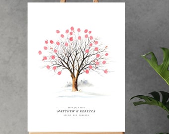 Wedding Finger Print Tree, Thumb Print Guestbook, Alternative Guest ...