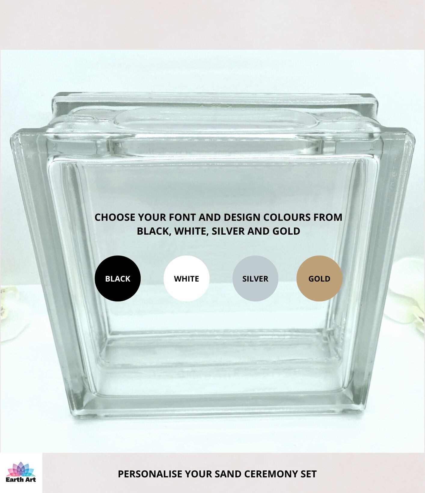 Wedding Sand Ceremony Set Blended Family Unity Glass Block Personalised ...