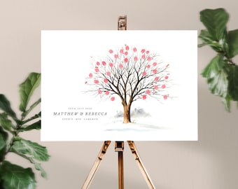 Wedding Finger Print Tree, Thumb Print Guestbook, Alternative Guest ...