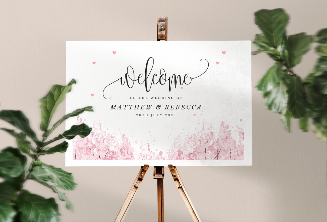 Wedding Welcome Sign, Wedding Guest Reception, Signage, Customised ...