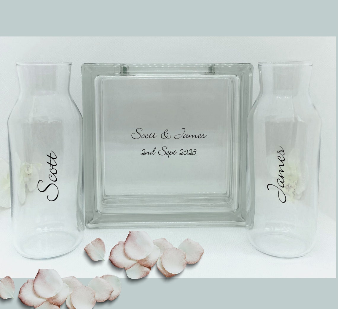 Wedding Sand Ceremony Set / Glass Vase / Blended Family / - Etsy