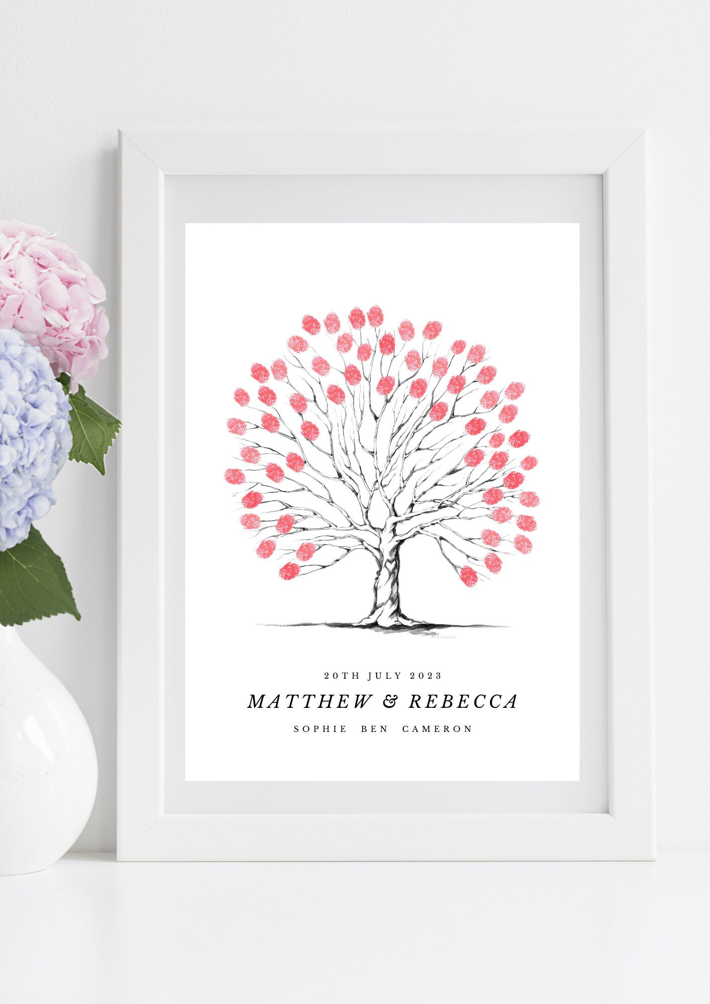 Wedding Finger Print Tree Thumb Print Guestbook Alternative - Etsy