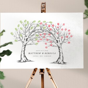 Wedding Finger Print Tree, Thumb Print Guestbook, Alternative Guest ...