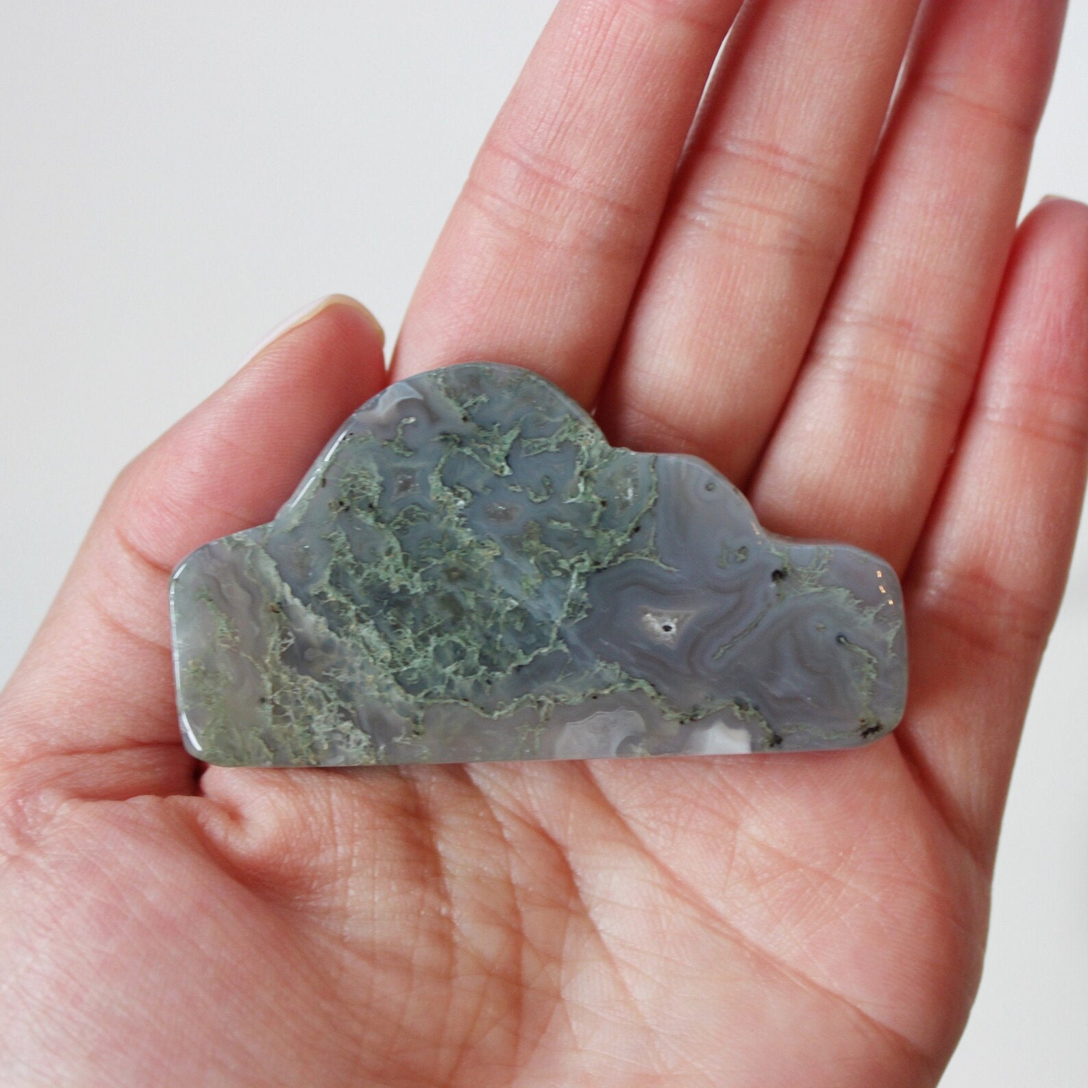 Moss Agate Cloud Carving Moss Agate Carving Crystal Cloud | Etsy