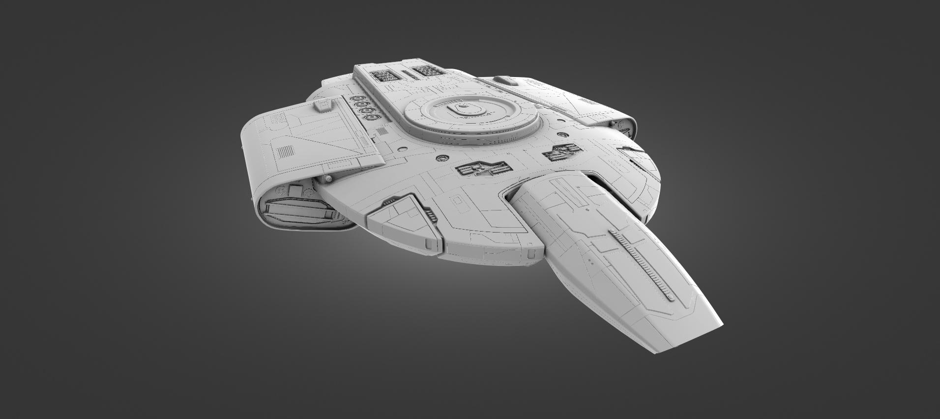 Defiant Class Starship 3D File (STL) - Etsy