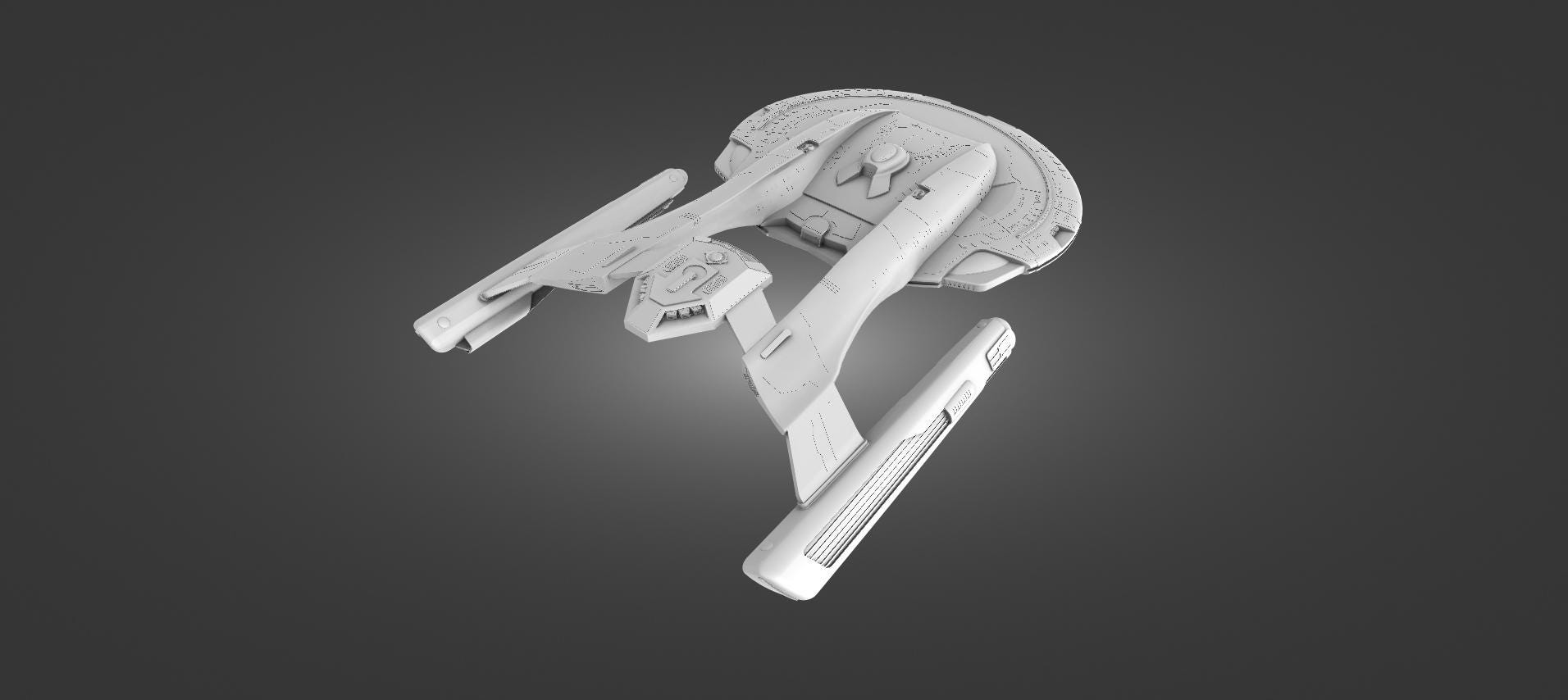 Akira Class Starship 3D File (STL) - Etsy