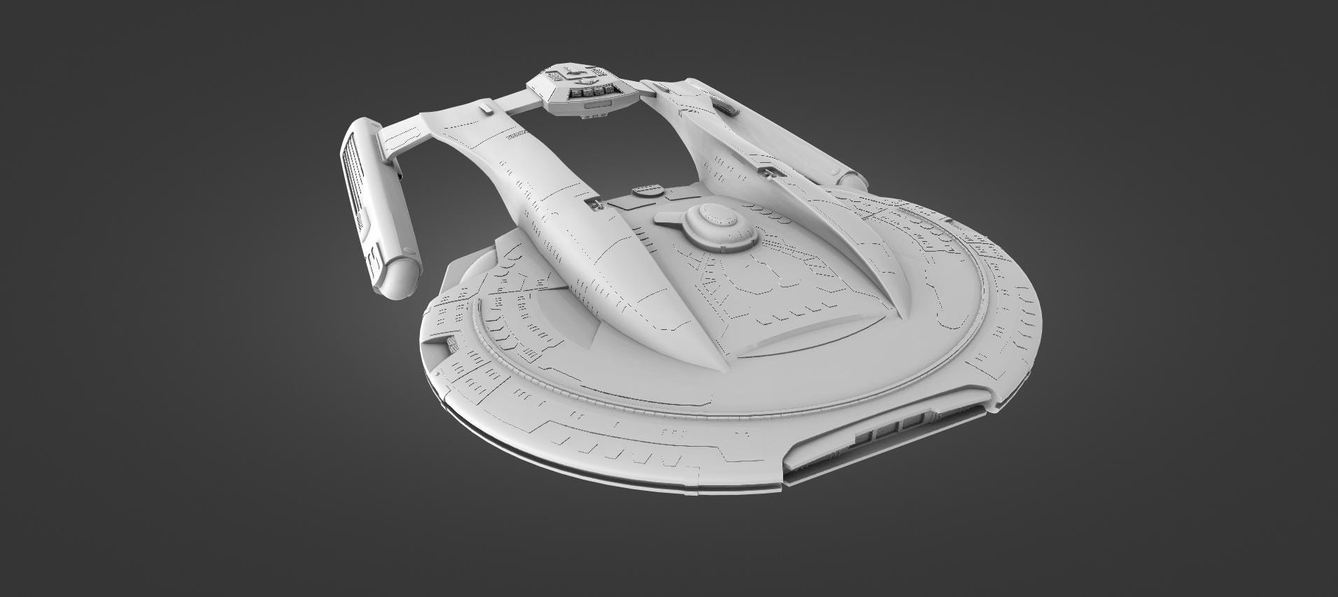 Akira Class Starship 3D File (STL) - Etsy