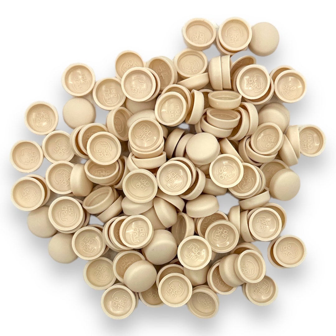 ALMOND IVORY, Two Piece Matt 10/12g Dome Screw Snap-caps™ Cover Unicaps ...