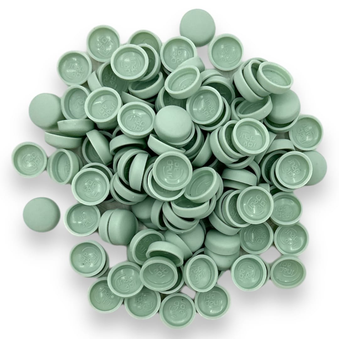 PALE SAGE GREEN, Two Piece Matt 6/8g Dome Screw Snap-caps™ Cover ...