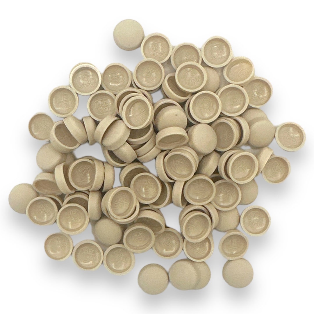 ALMOND, Two Piece Matt 6/8g Dome Screw Snap-caps™ Cover Unicaps Plastic ...