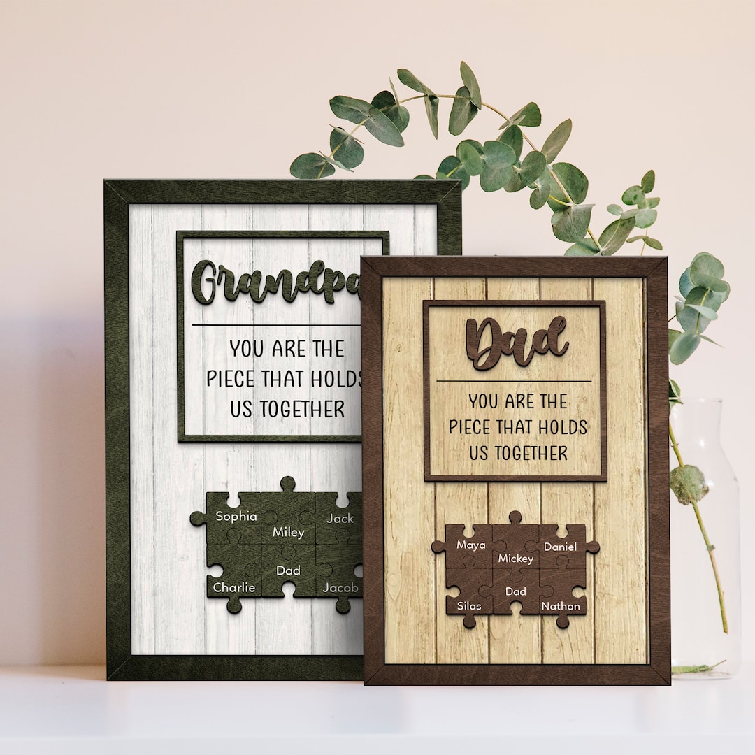 Custom Father's Day Puzzle Sign, Fathers Day Gift, Custom Dad Puzzle ...