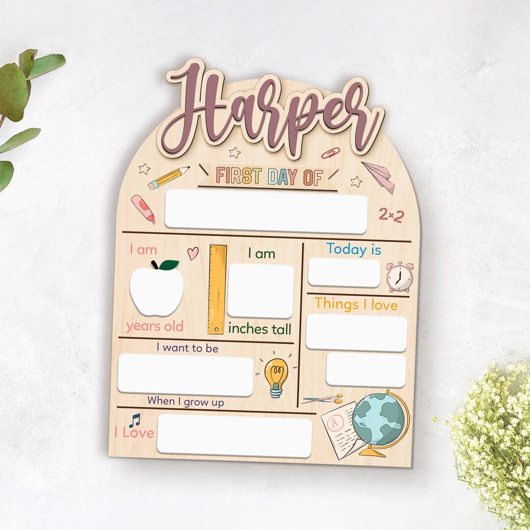 First Day of School Sign, Custom School Board, Back to School Sign, First and Last Day School ...