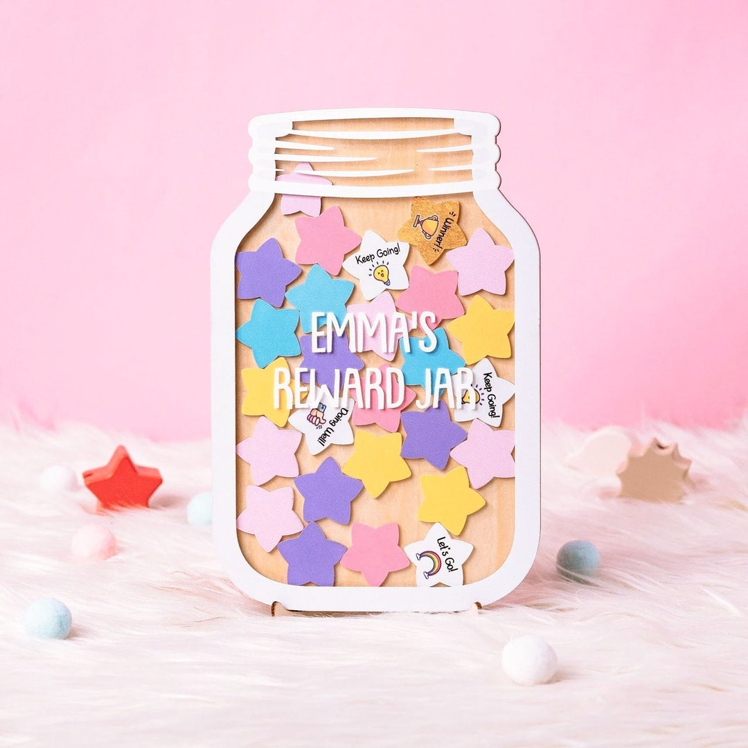 Personalized Reward Jar With Motivation Tokens, Positive Behavior Chart ...