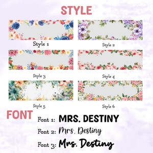 Floral Teacher Acrylic Name Plate,teacher Gift,office Name Plate With ...