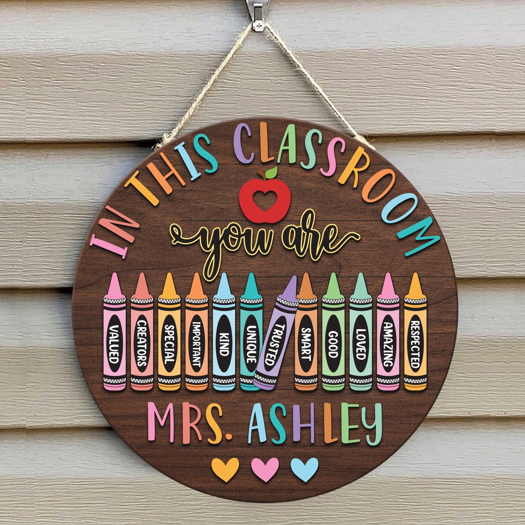 Personalized in This Classroom You Are Door Sign, Teacher Wooden Sign ...