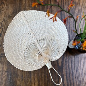 Set of 12 Wedding Hand Fan, Natural Hand Fan, Bamboo Hand Fan, Raffia ...