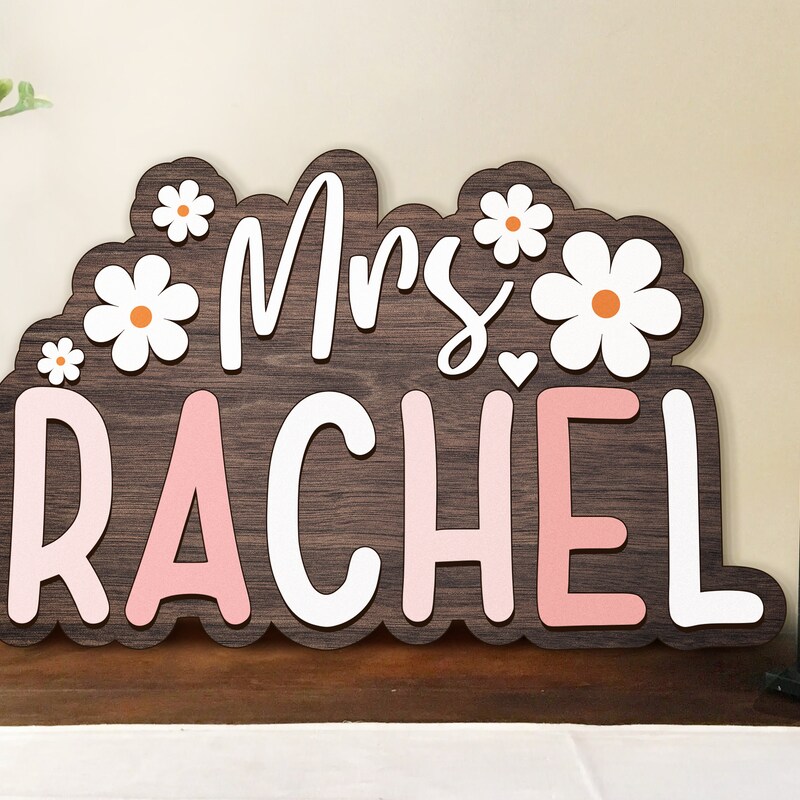 Teacher Name Sign - Etsy