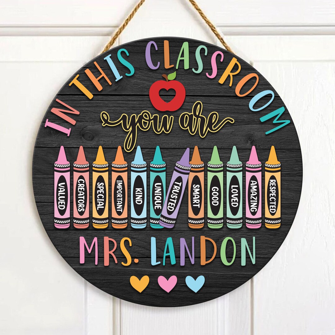 Personalized in This Classroom You Are Door Sign, Teacher Wooden Sign ...