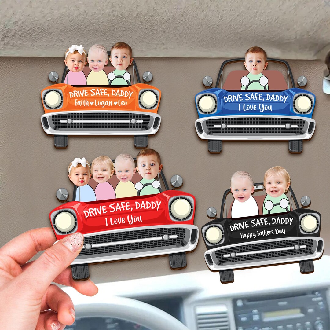 Personalized Car Visor Clip With Photo, Drive Safe Daddy Gift, Custom ...