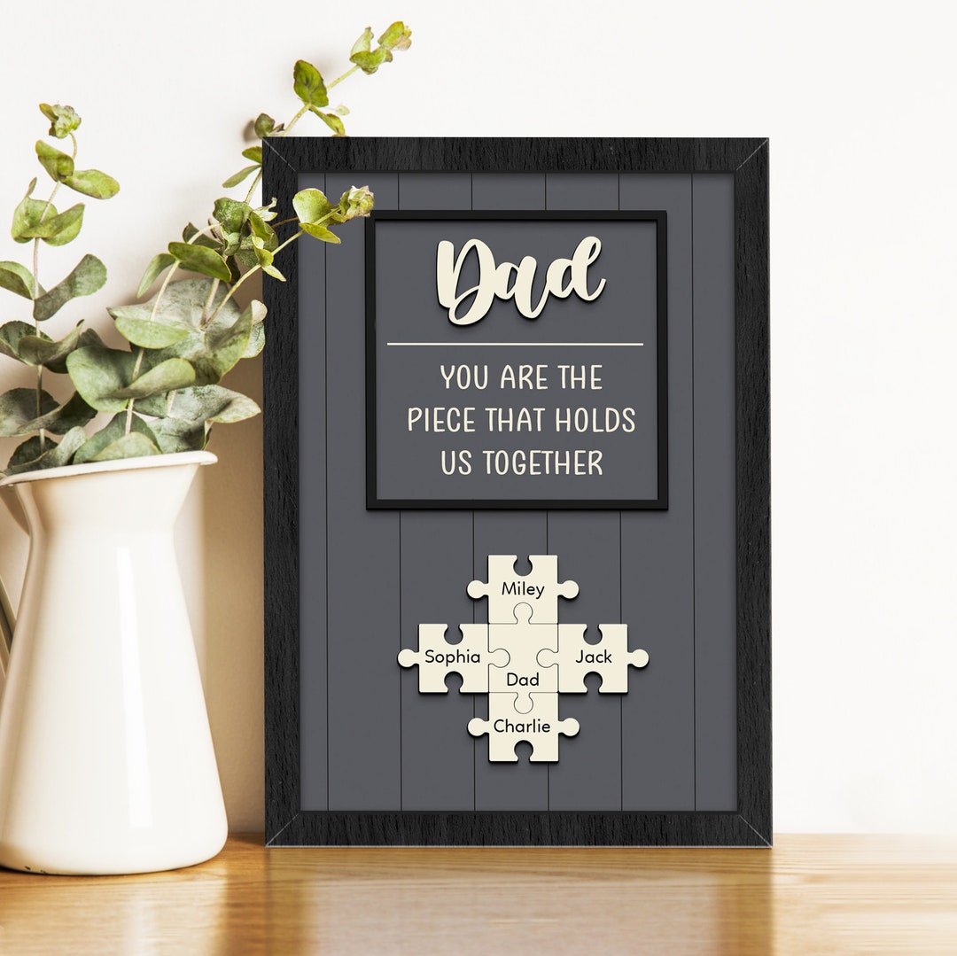 Custom Father's Day Puzzle Sign, Fathers Day Gift, Custom Dad Puzzle ...