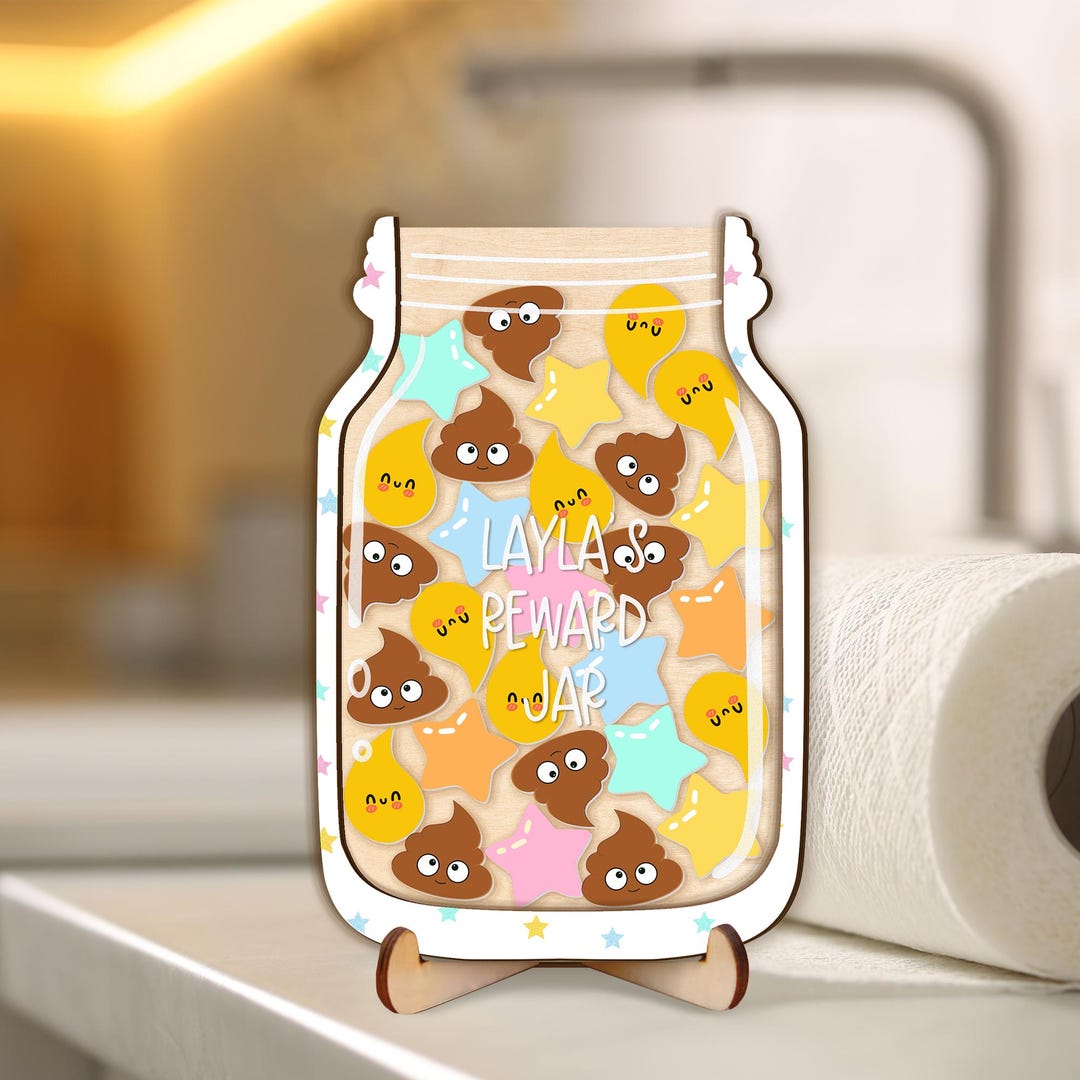 Personalized Potty Training Reward Jar for Toddlers, Magnetic Token Jar ...