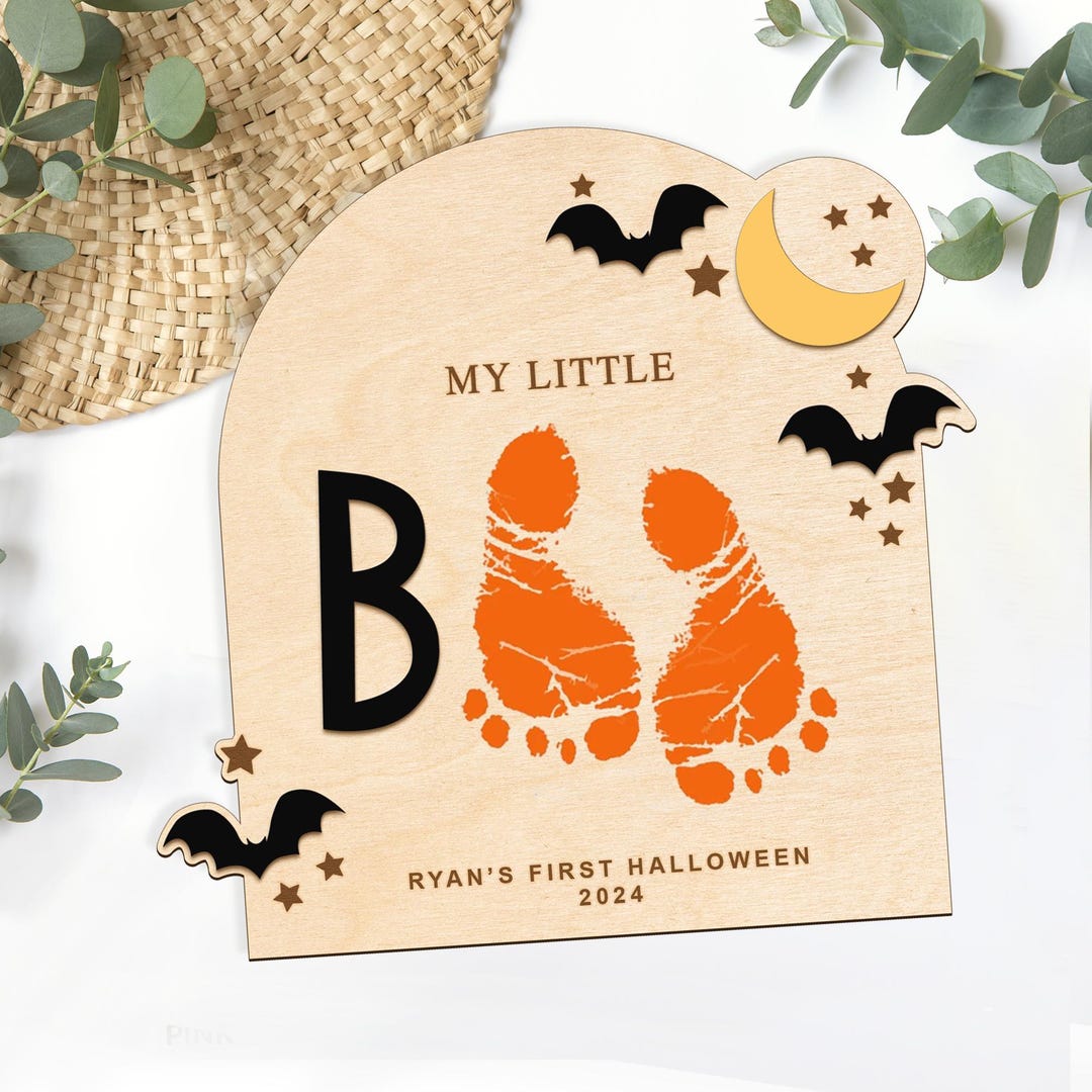 DIY Halloween Footprint Art, Baby's First Halloween Keepsake, Halloween ...
