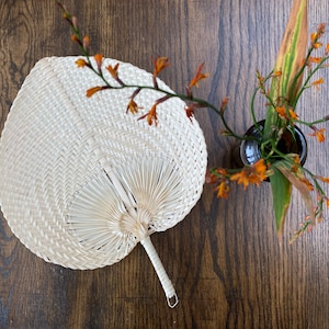 Set of 12 Wedding Hand Fan, Natural Hand Fan, Bamboo Hand Fan, Raffia ...