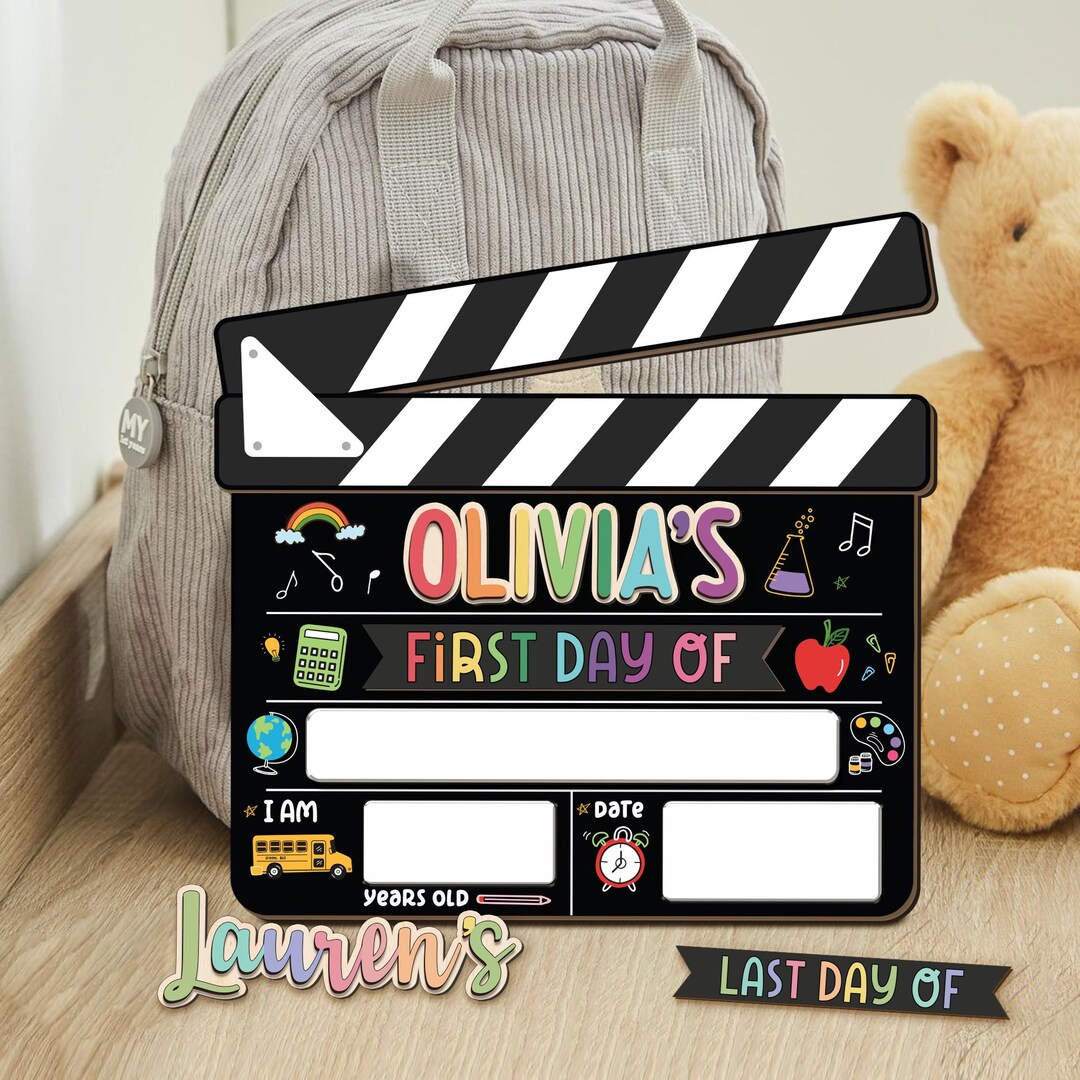 Personalized First and Last Day School Sign, Back to School Sign ...