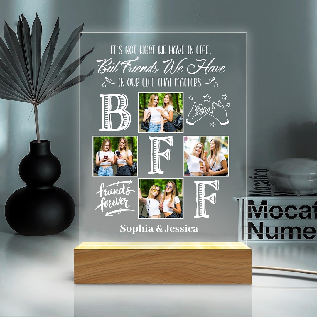 Personalized Bestie Photo Collage Night Light, Custom Bestie Gifts, BFF ...