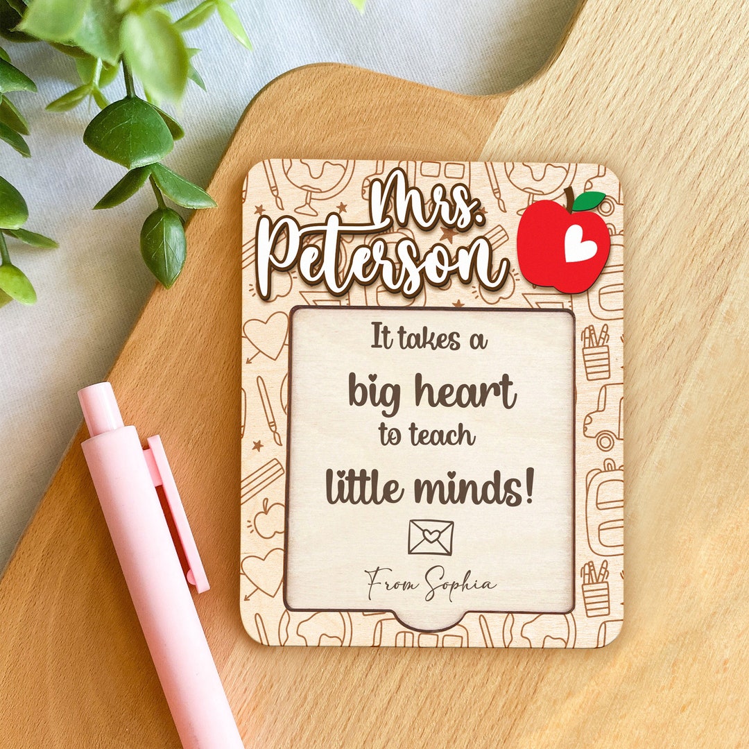 Personalized Teacher Sticky Note Pad Holder, Custom Note Holder Teacher ...