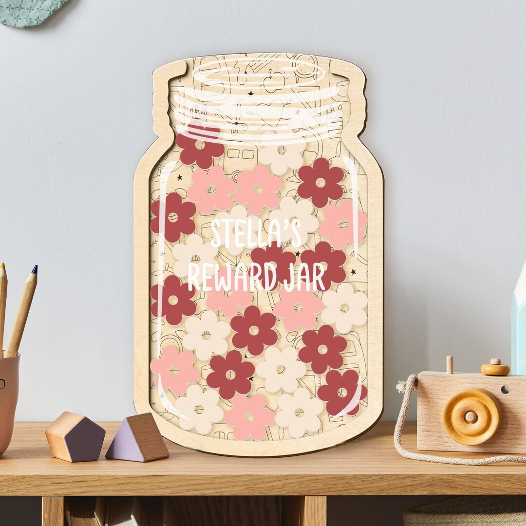Retro Reward Jar With Tokens, Personalized Reward Jars for Kids, Star ...