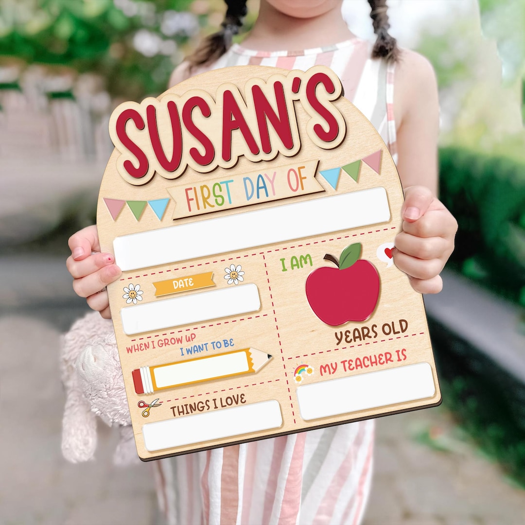 Personalized First and Last Day School Sign, Back to School Sign ...