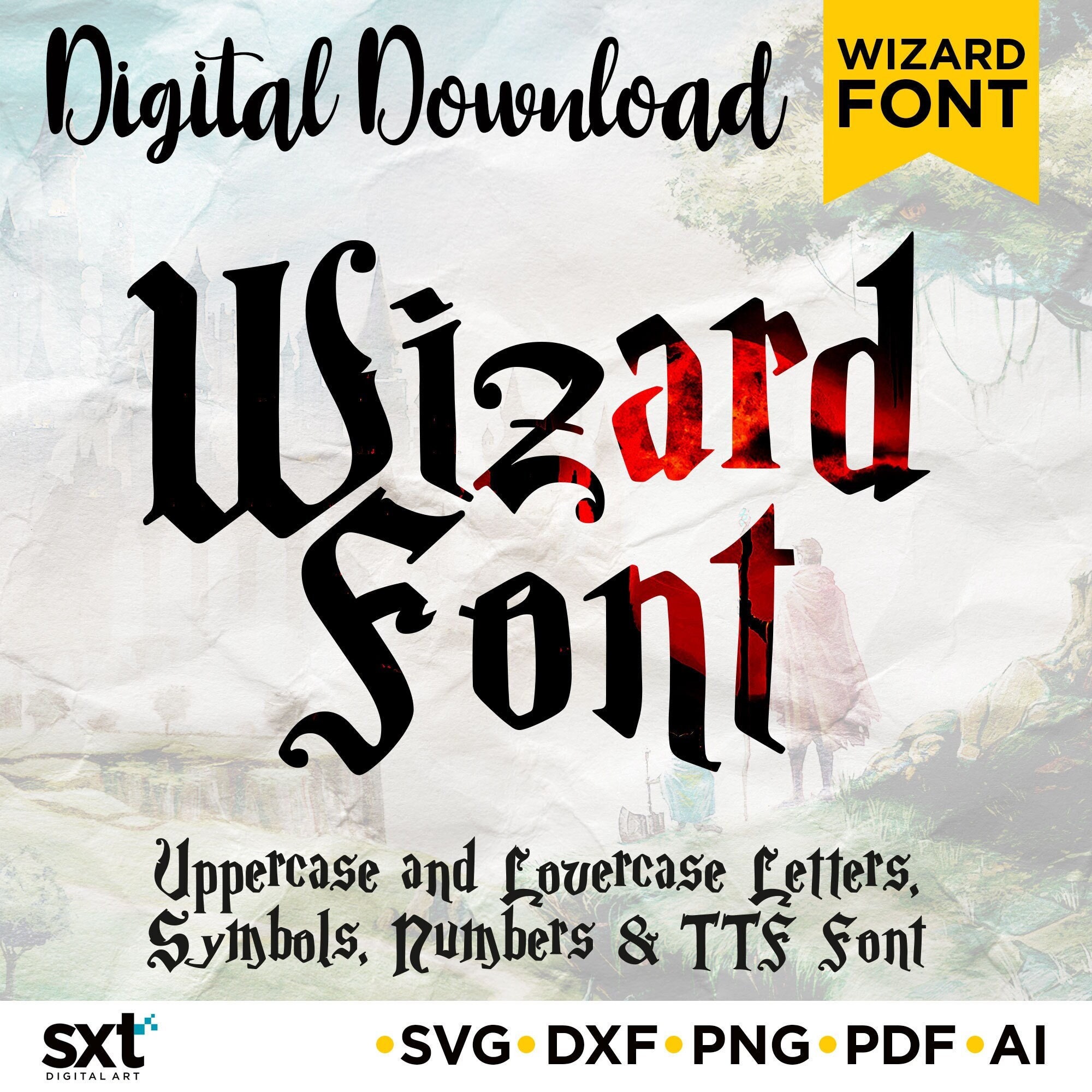 Wizard Font SVG Wizard Svg Wizard Letter Magic Font - Etsy