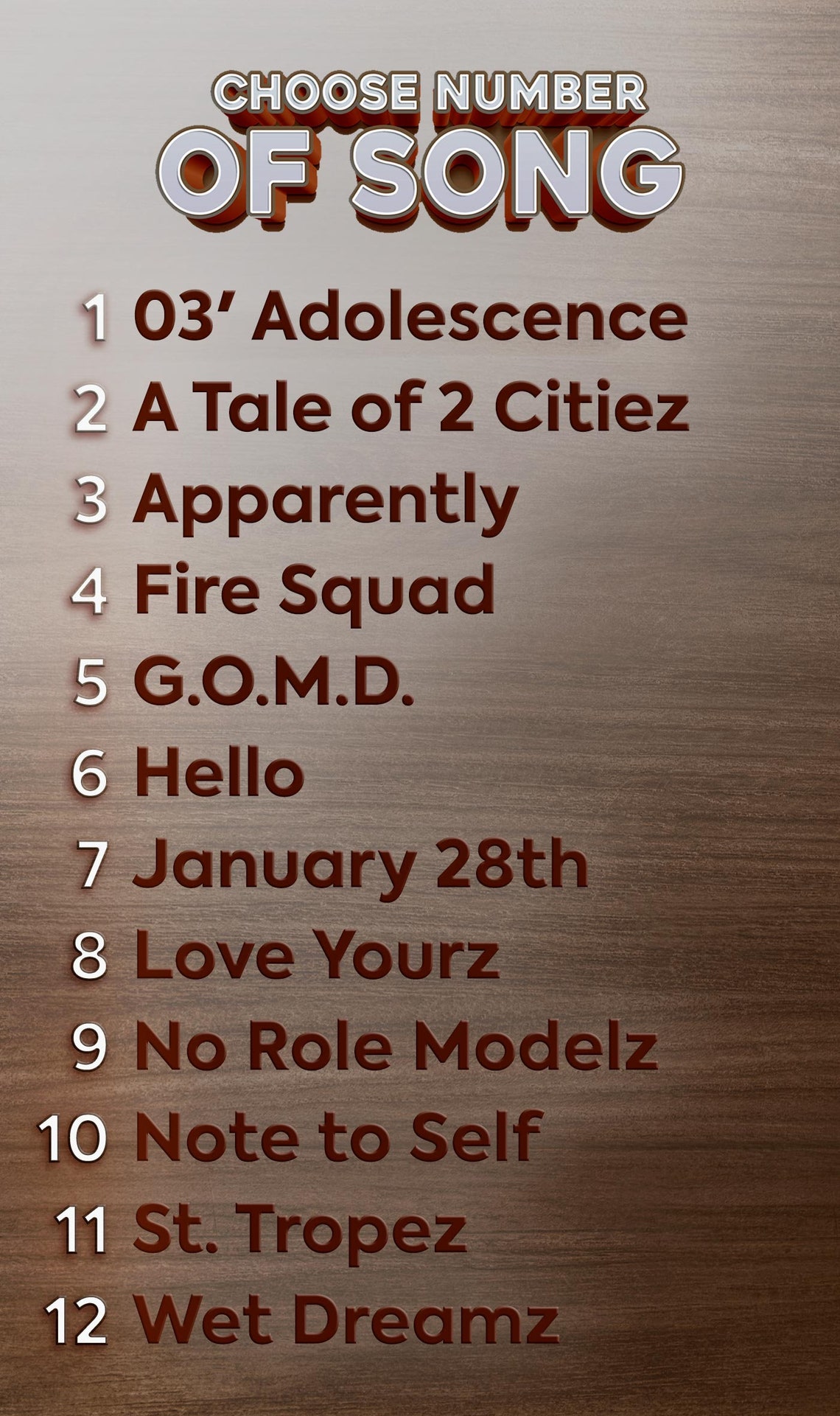 Custom Song is Printed on Clear Acrylic Plaque in a Black | Etsy