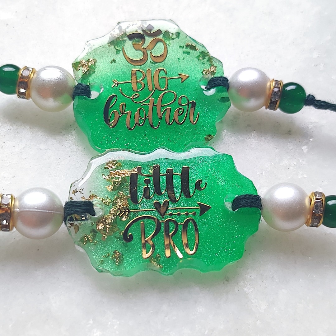 Handmade Resin Rakhi for Brother/ Set of 2 Rakhis/ “big Brother” and ...