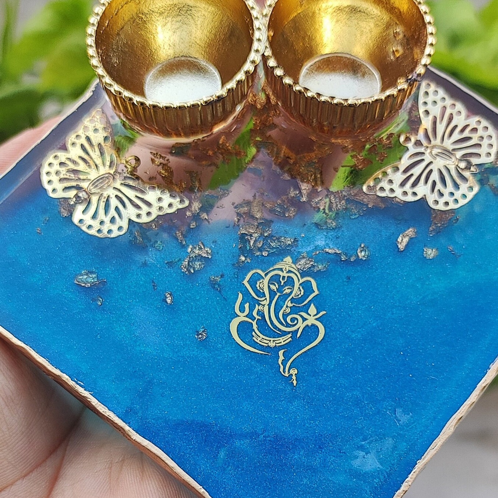 Resin Thali for Pooja 4inch/aarti Thali/pooja Thali/indian Gifts ...