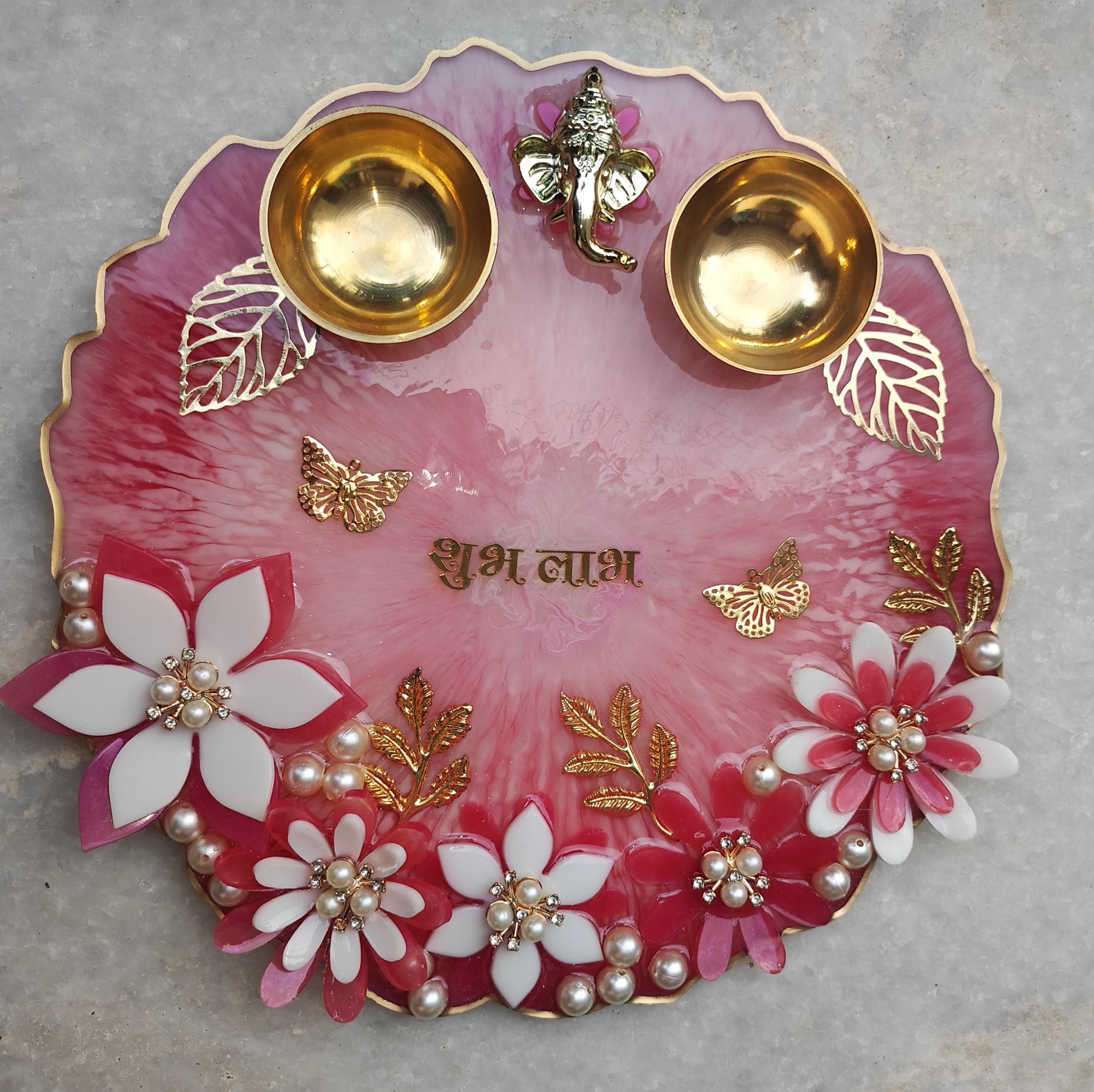 Resin Pooja Thali/10inches/desi Wedding Thali/puja Thali/aarti Thali ...