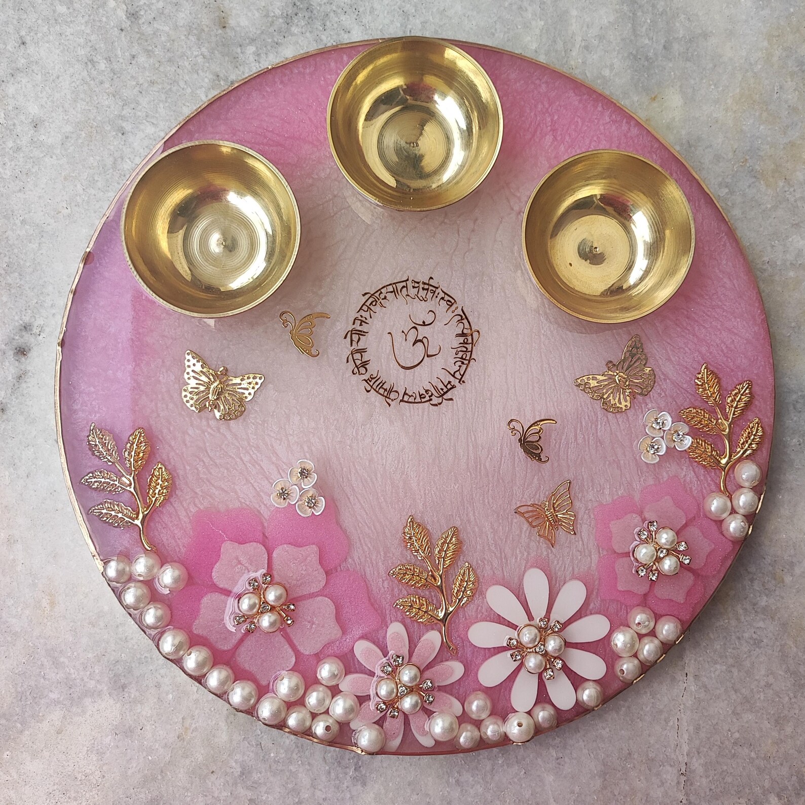 Resin Thali 10inch/aarti Thali/pooja Thali/roli Chawal Platter/rakhi ...