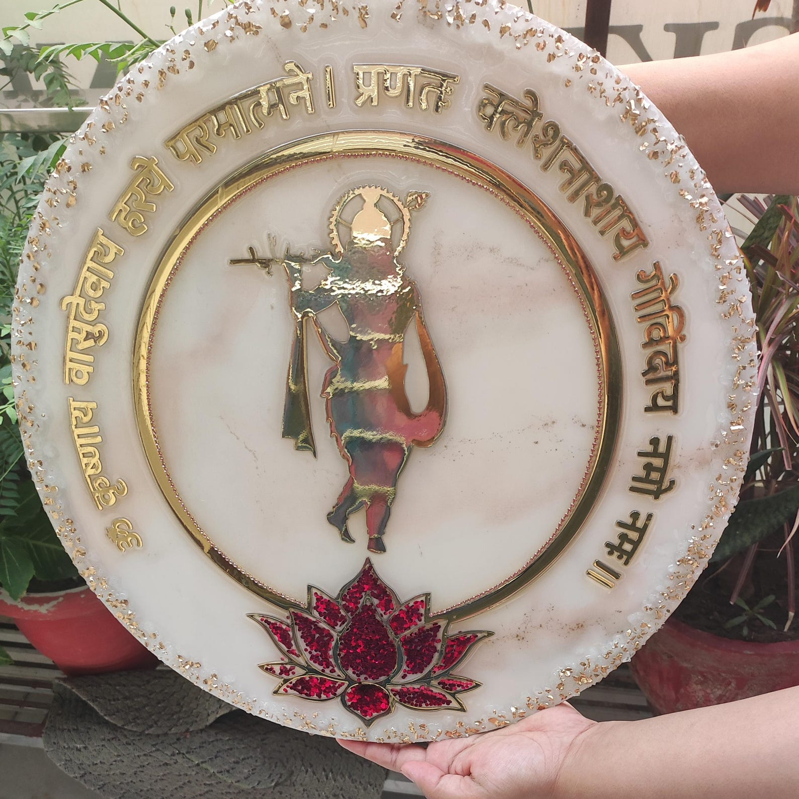 Lord Krishna Wall Hanging/resin Frame/18 Inches/temple Decor ...