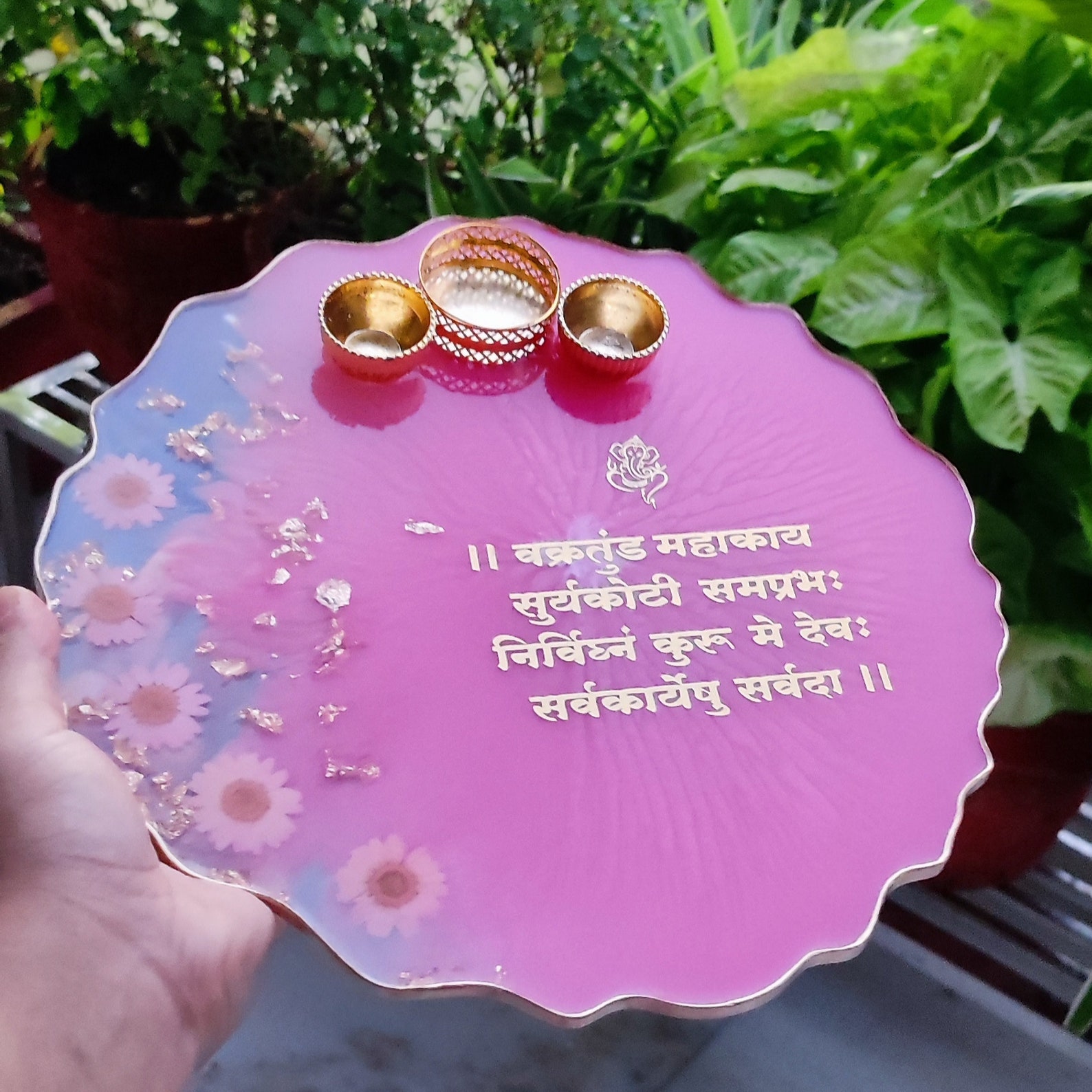 Resin Pooja Thali 10inch/aarti Thali/pooja Thali/roli Chawal - Etsy