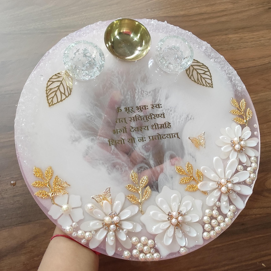 Resin Pooja Thali 12 Inch/aarti Thali/puja Thali/roli Chawal Platter ...