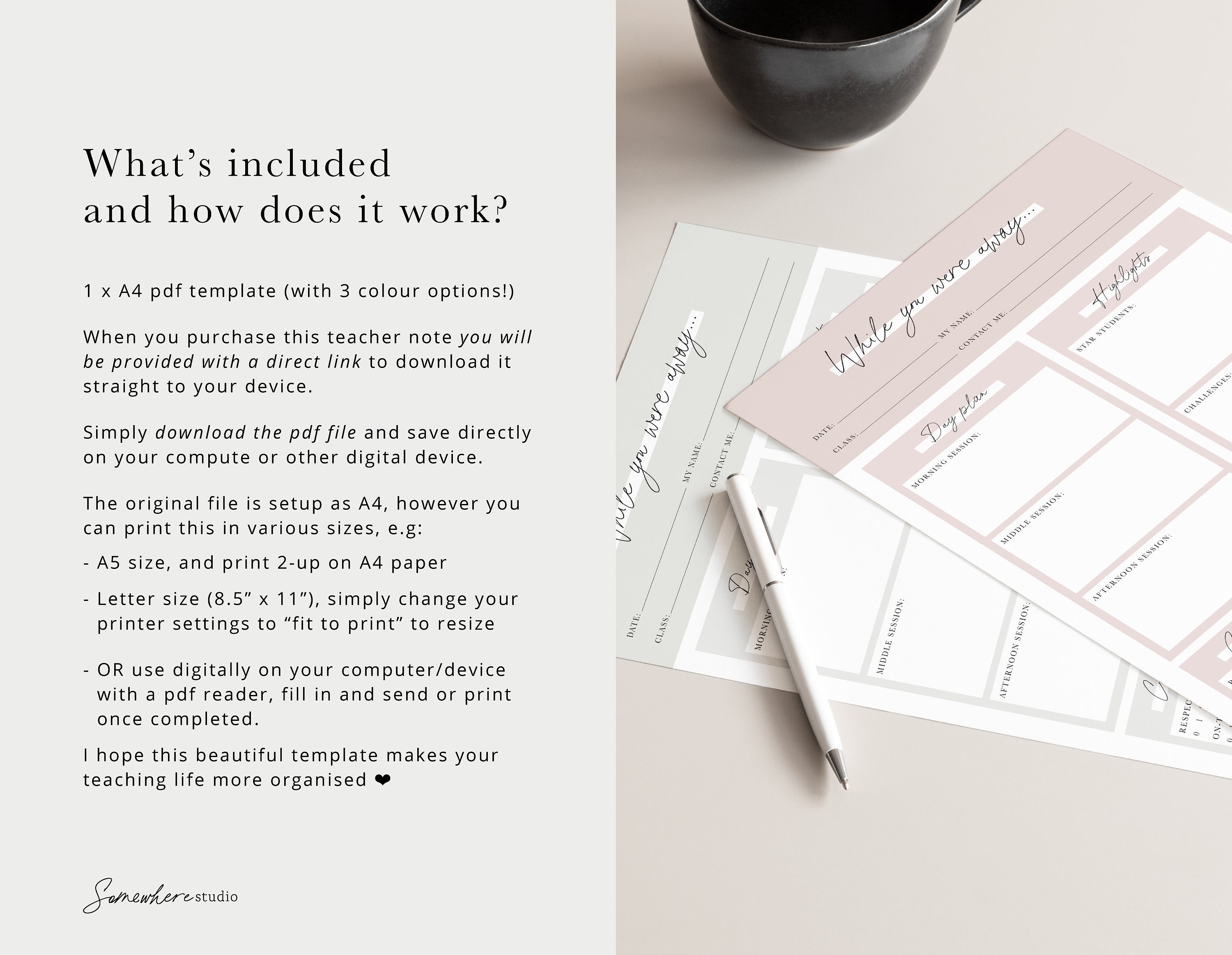 Relief Teacher Day Note, Substitute Teacher Feedback - Etsy