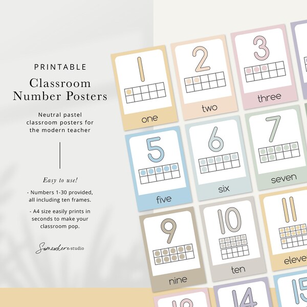 Number Flash Cards - Etsy