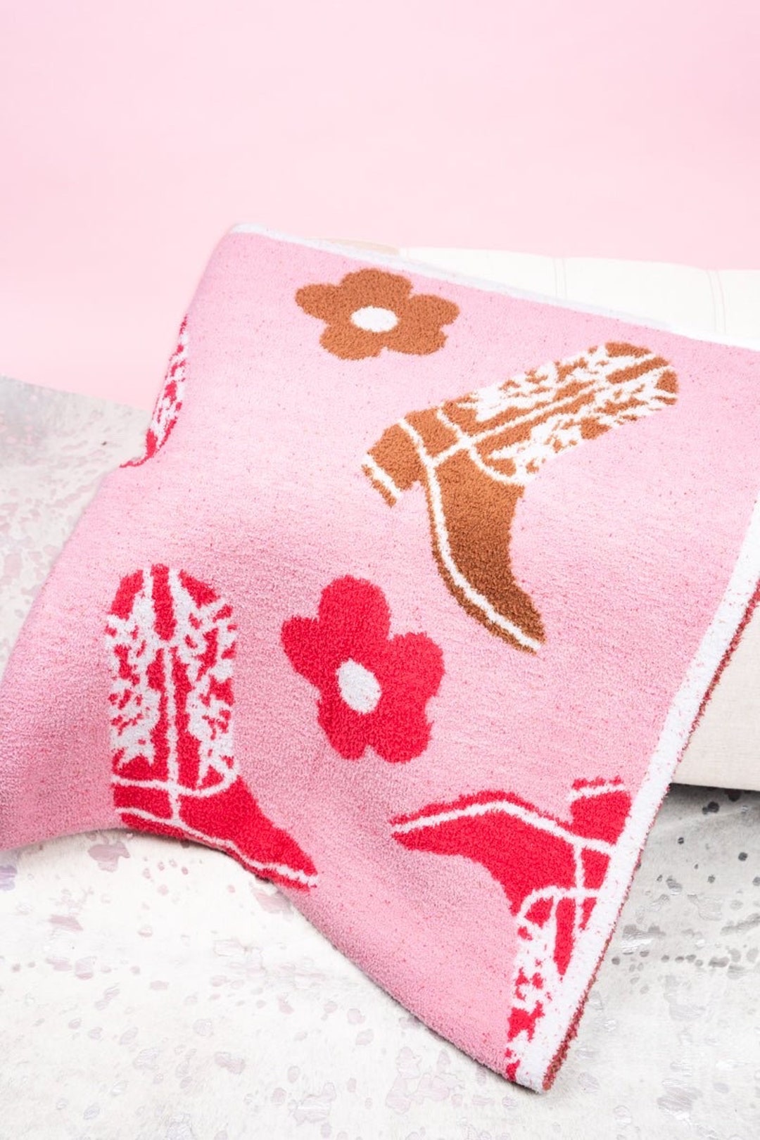 Cow Girl Boot Print Aztec Cuddles Cozy Blanket - Etsy