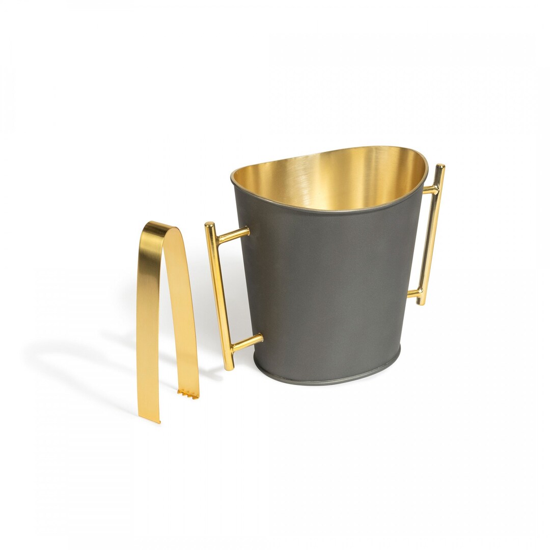 Mid-century Modern Styled Ice Bucket With Tongs. - Etsy