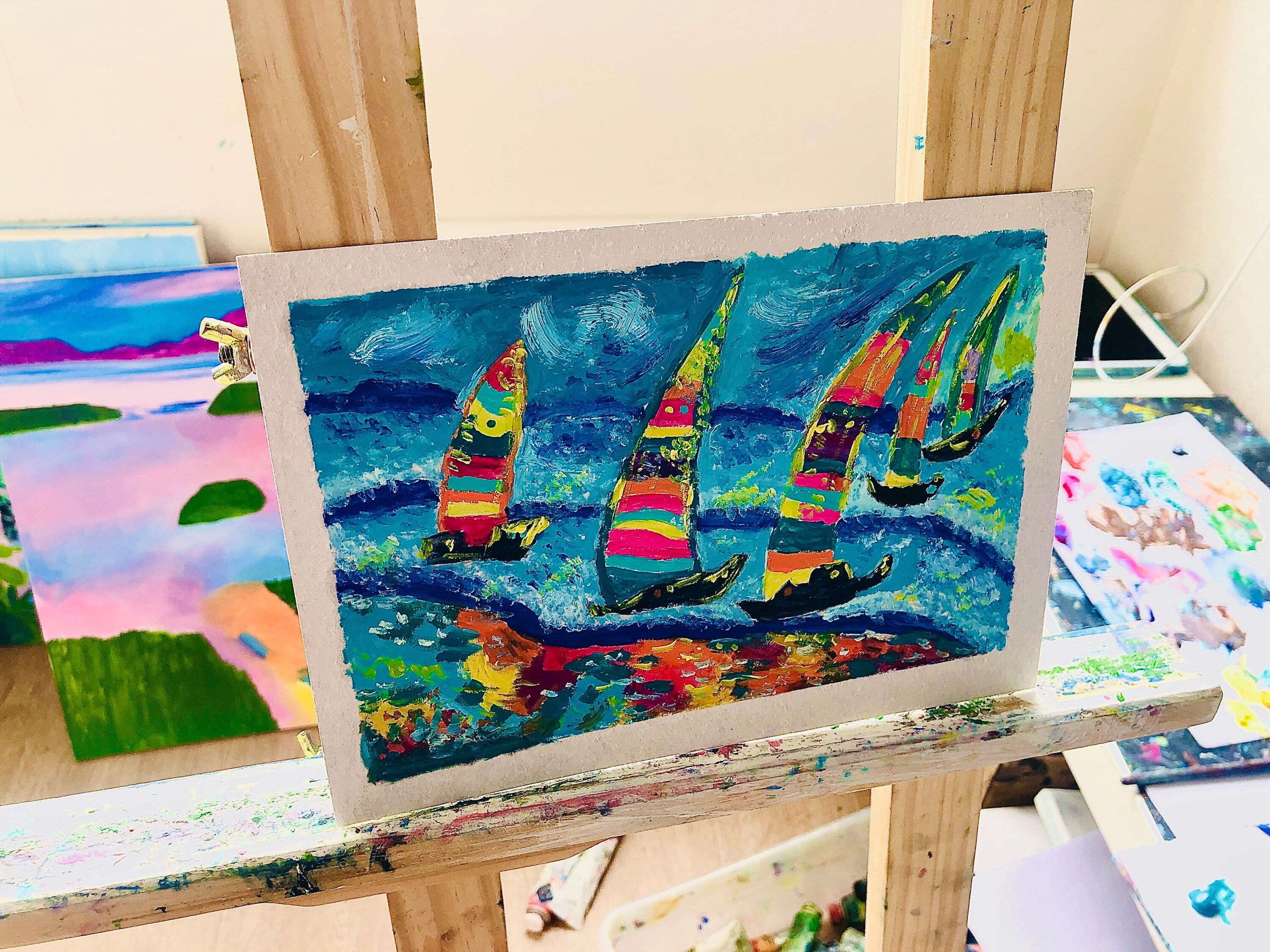 Sailing Vessel Painting Sea Original Art Seascape Artwork 6 by | Etsy